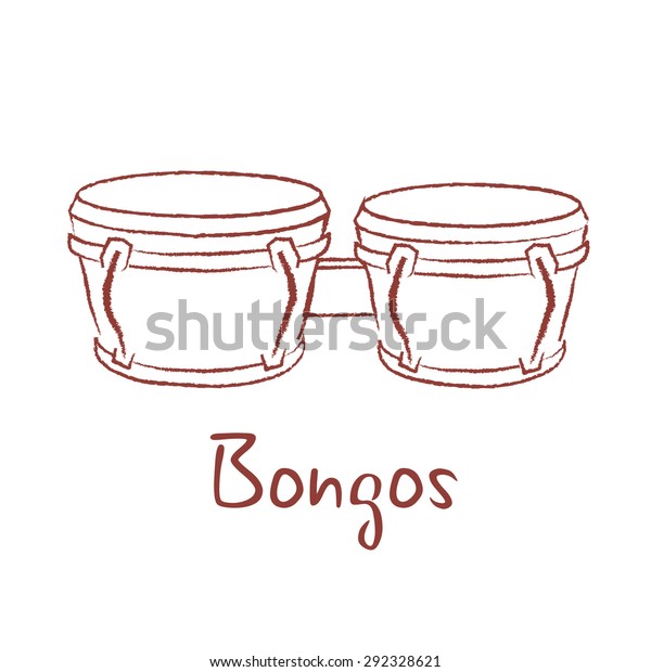 Cuban Brazilian African Bongo Drums Hand Stock Vector (Royalty Free ...