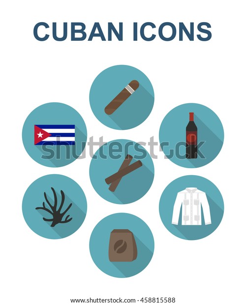 Cuban Icons Vector Illustration Stock Vector (Royalty Free) 458815588 ...