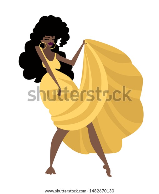 Cuban Lady Dancing Rumba Salsa Stock Vector (Royalty Free) 1482670130 ...