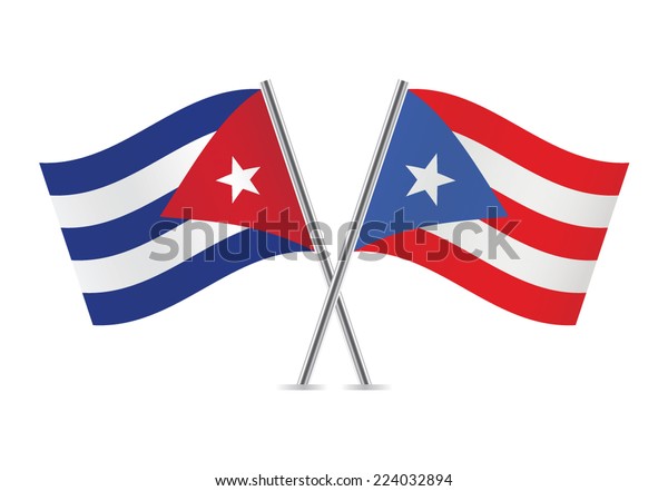 Cuban Puerto Rican Flags Vector Illustration 스톡 벡터(로열티 프리) 224032894 ...