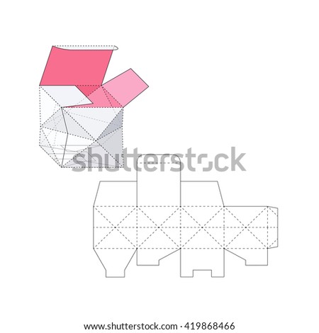 Cube Box Die Line Template Stock Vector (Royalty Free) 419868466 ...