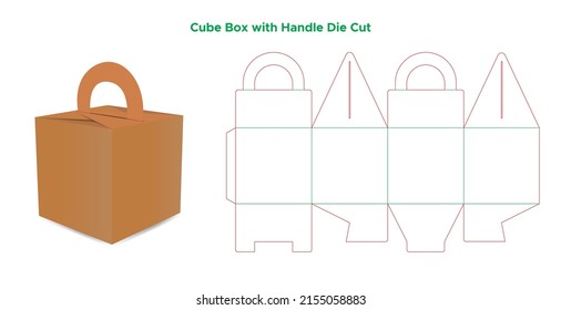Cube Box Handle Die Cut Stock Vector (Royalty Free) 2155058883 ...