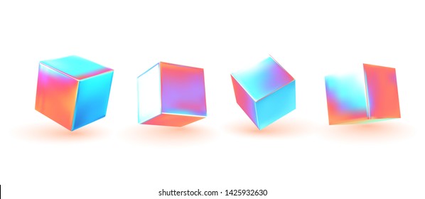 Cube Collection Set Geometric 3d Objects Stock Vector (Royalty Free ...