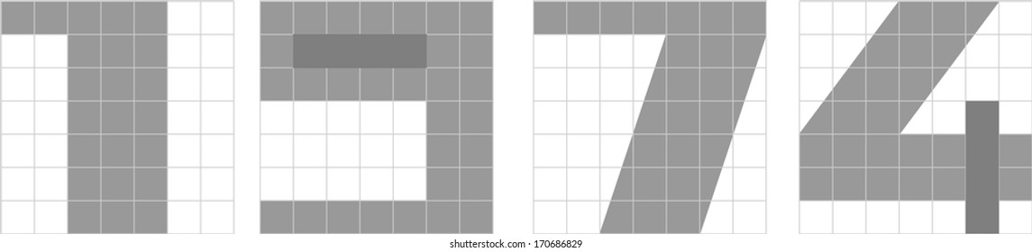 Cube Font 1974 Stock Vector (Royalty Free) 170686829 | Shutterstock