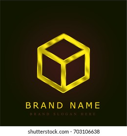 Cube Golden Metallic Logo Stock Vector (Royalty Free) 703106638 ...