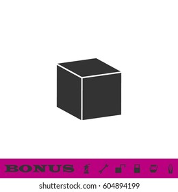 Cubes Flat Simple White Pictogram On Stock Illustration 653309017 ...