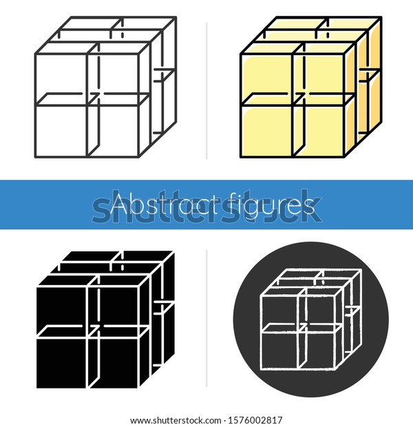 Cube Icon Geometric Gridded Figure Graphic Stock Vector (Royalty Free ...
