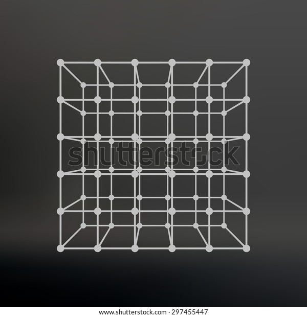 Cube Lines Dots Cube Lines Connected: vector de stock (libre de ...