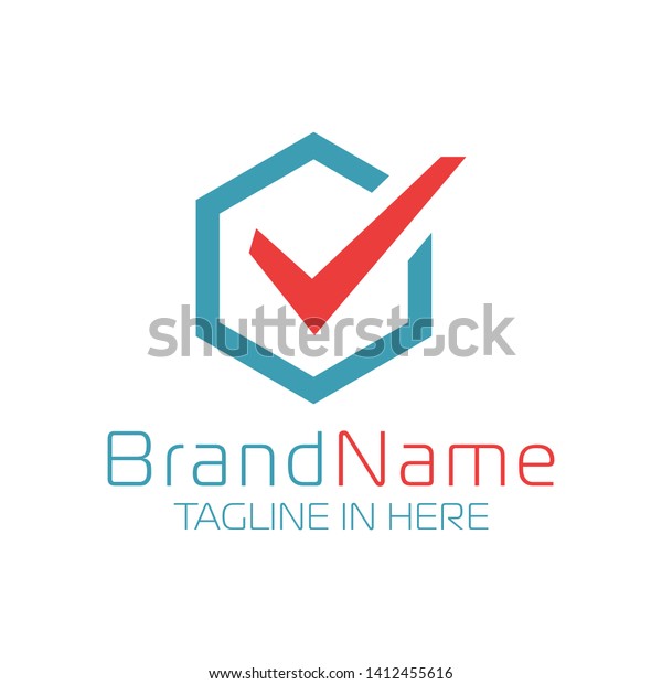 Cube Logo Check Mark Symbol Simple Stock Vector (Royalty Free ...
