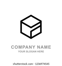 Cube Square Box Geometric Technology Logo Stock Vector (Royalty Free ...