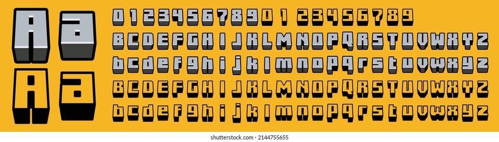 Cube Style Font Design Alphabet Letters: เวกเตอร์สต็อก (ปลอดค่า ...