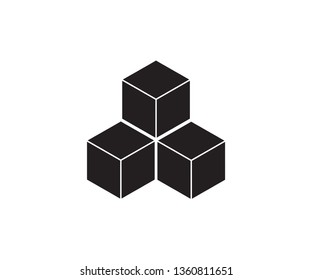 Cube Symbol Flat Shape Box Icon Stock Vector (Royalty Free) 1360811651 ...