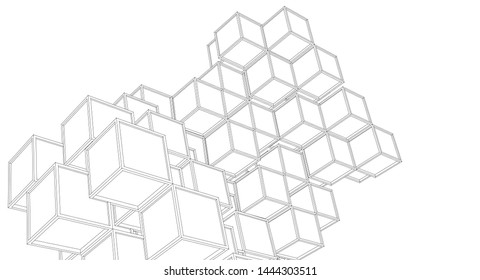 Cubes Abstract Architecture 3d Illustration Stock Vector (Royalty Free ...