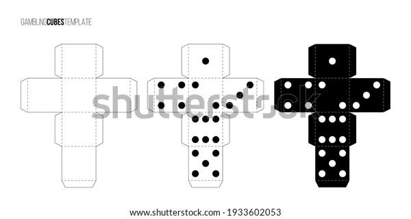 Cubes Gambling Paper Template Set Casino Stock Vector (Royalty Free ...