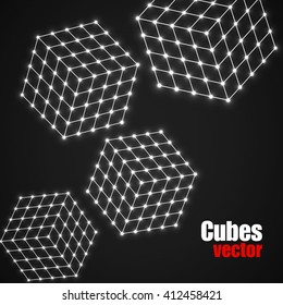 Glitched Cyberpunk 3d Cube 3d Perspective Stock Vector (Royalty Free ...