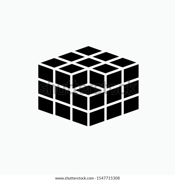Cubic Icon Shape Configuration Illustration Simple Stock Vector ...