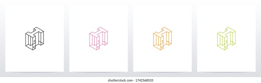 Cubic Wireframe Letter Logo Design M: เวกเตอร์สต็อก (ปลอดค่าลิขสิทธิ์ ...