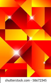 Cubism Abstract Background Red Yellow Stock Vector (Royalty Free ...