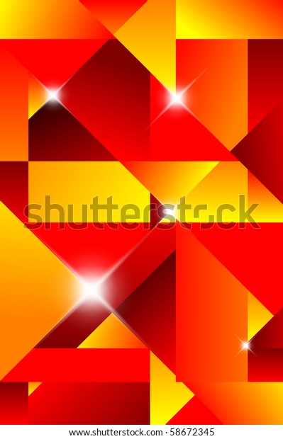 Cubism Abstract Background Red Yellow Stock Vector (Royalty Free ...