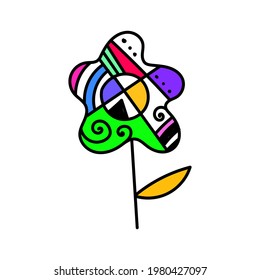 Cubism Abstract Design Flower Vector Illustration Stock Vector (Royalty ...
