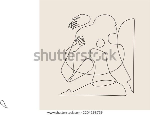 Cubism Abstract Face Line Drawing Trendy Stock Vector (Royalty Free ...