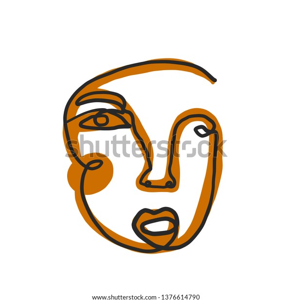 Cubism Artwork One Line Drawing Abstract Stock Vector (Royalty Free ...