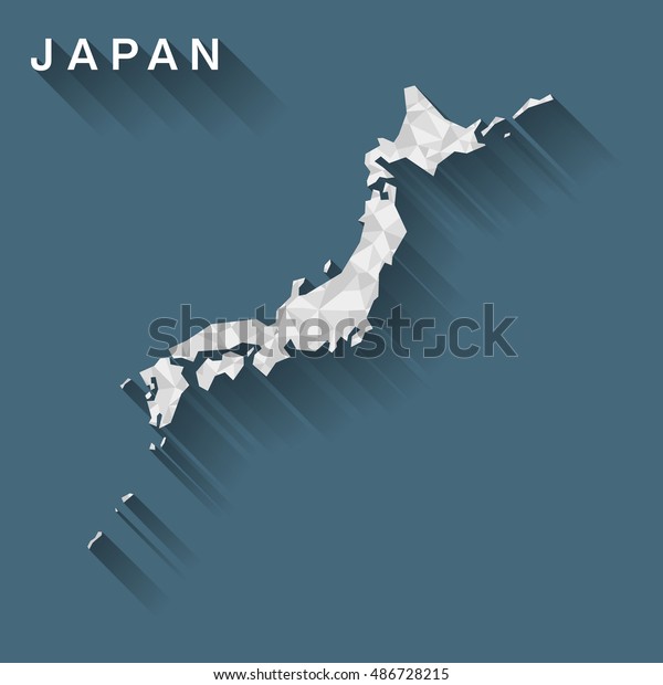 Cubism Form Japan Map Shadow Flat Stock Vector (Royalty Free) 486728215 ...