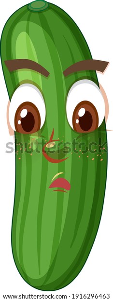 Cucumber Cartoon Character Facial Expression Illustration Stock Vector ...