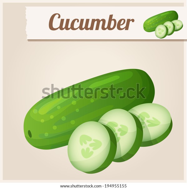 Cucumber Cartoon Vector Icon Series Food Stock Vector (Royalty Free ...