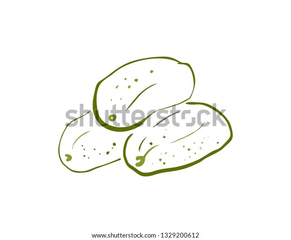 Cucumber Sign Sketch Design Stock Vector (Royalty Free) 1329200612 ...