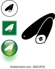 Cucumber Symbol Sign Button Stock Vector (Royalty Free) 80613976 ...