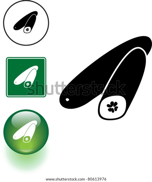 Cucumber Symbol Sign Button Stock Vector (Royalty Free) 80613976 ...