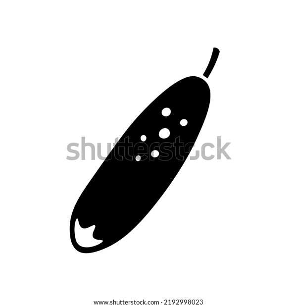 Cucumber Symbol Vector Illustration Simple Black Stock Vector (Royalty ...
