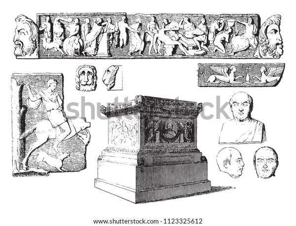 Cuneiform Script Persian Politan Vintage Engraved Stock Vector (Royalty ...