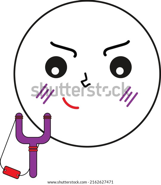 Cunning Emoticon Something Slingshot Vector Illustration: เวกเตอร์สต็อก ...