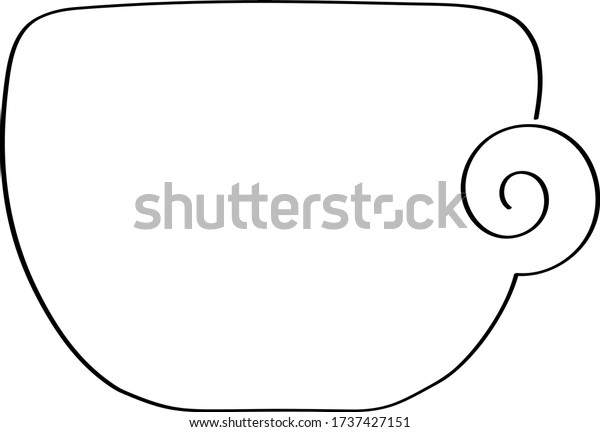 Cup Black Outline Drawn One Line Stock Vector (Royalty Free) 1737427151 ...