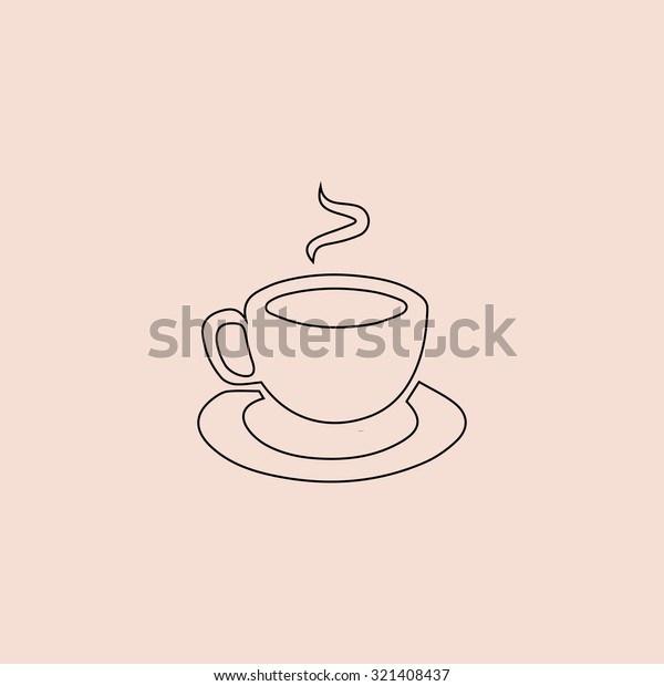 Cup Coffee Outline Vector Icon Simple Stock Vector (Royalty Free) 321408437