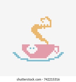 Cup Coffee Tea Pixel Art Vector Stock Vector (Royalty Free) 742215316 ...