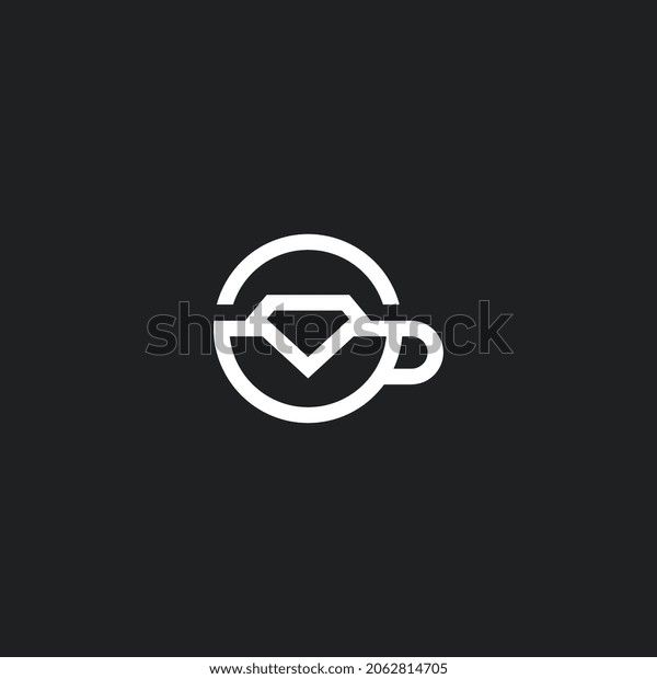 Cup Diamond Drink Logo Concept Suitable Stock Vector (Royalty Free ...