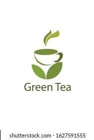 Cup Green Tea Logo On White Stock Vector (Royalty Free) 1627591555 ...