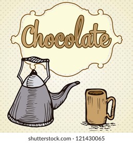 Cup Hot Chocolate Kettle Vector Illustration Stock Vector (Royalty Free ...