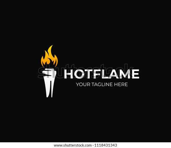 Cup Torch Logo Template Torch Flame Stock Vector (Royalty Free ...