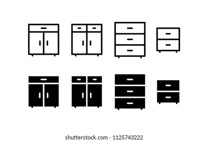 Cabinet Icon Design Symbol Vector Set Stock Vector (Royalty Free ...