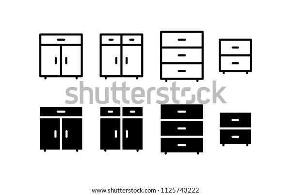 Cupboard Icon Design Vector Symbol Set Stock Vector (Royalty Free ...