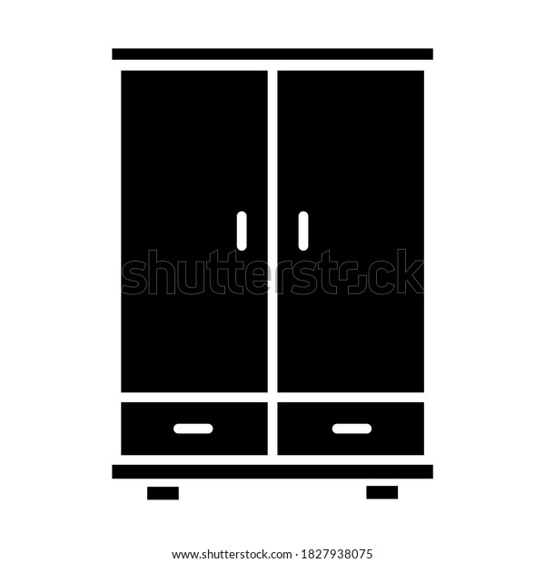 Cupboard Icon Modern Silhouette Style Design Stock Vector Royalty Free