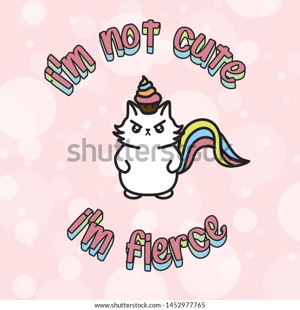 Cupcake Angry Cat Rainbow Magic Fierce Stock Vector (Royalty Free ...