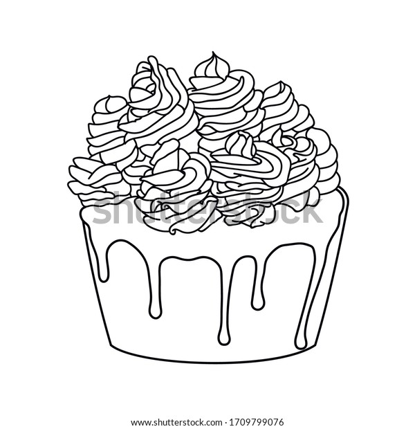 Cupcake Doodle Drawing Fairy Cake Sweet Stock Vector (Royalty Free ...