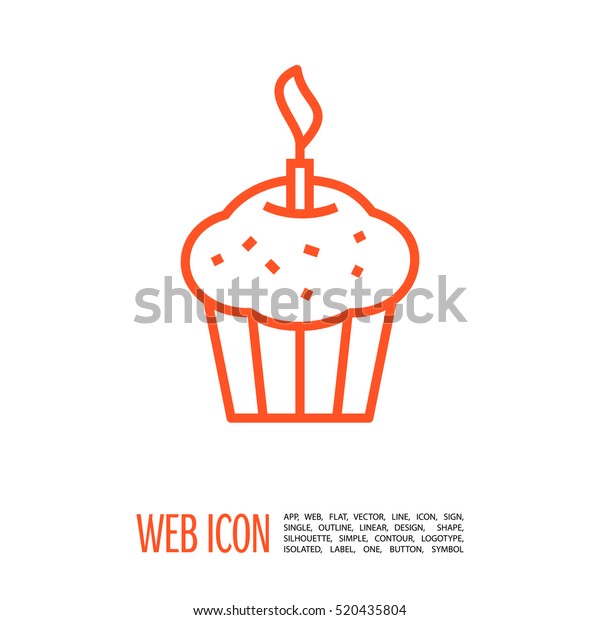 Cupcake Isolated Minimal Icon Cupcake Graph Stock Vector (Royalty Free ...