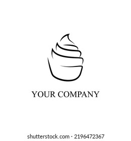 Cupcake Line Simple Logo Brand Identity Stock Vector (Royalty Free ...