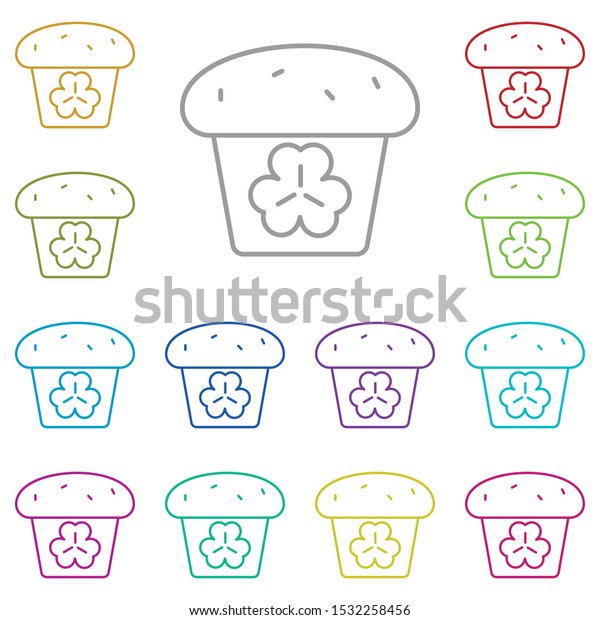 Cupcake Shamrock Multi Color Icon Simple Stock Vector (Royalty Free ...